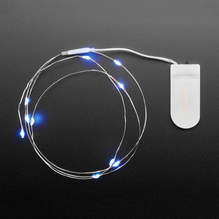 Wire Light LED Strand - 12 Cool White LEDs + Coin Cell Holder ...