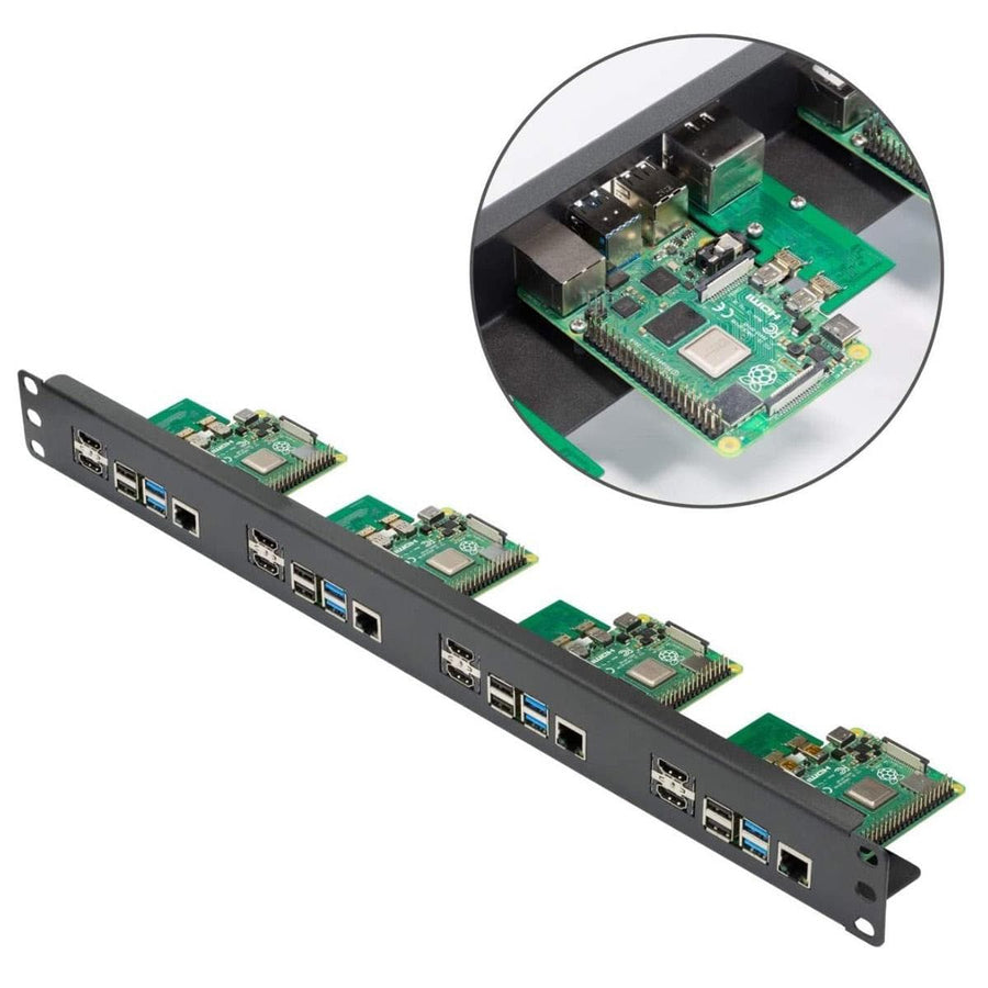 19" 1U Rack Mount for Raspberry Pi 4 with HDMI Adapter Boards ...