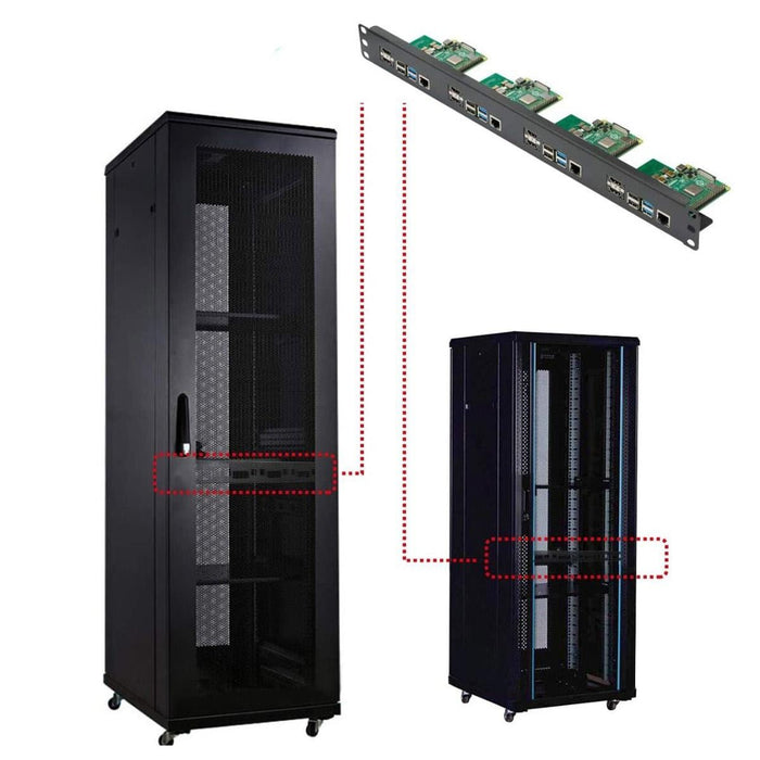 19" 1U Rack Mount for Raspberry Pi 4 with HDMI Adapter Boards ...