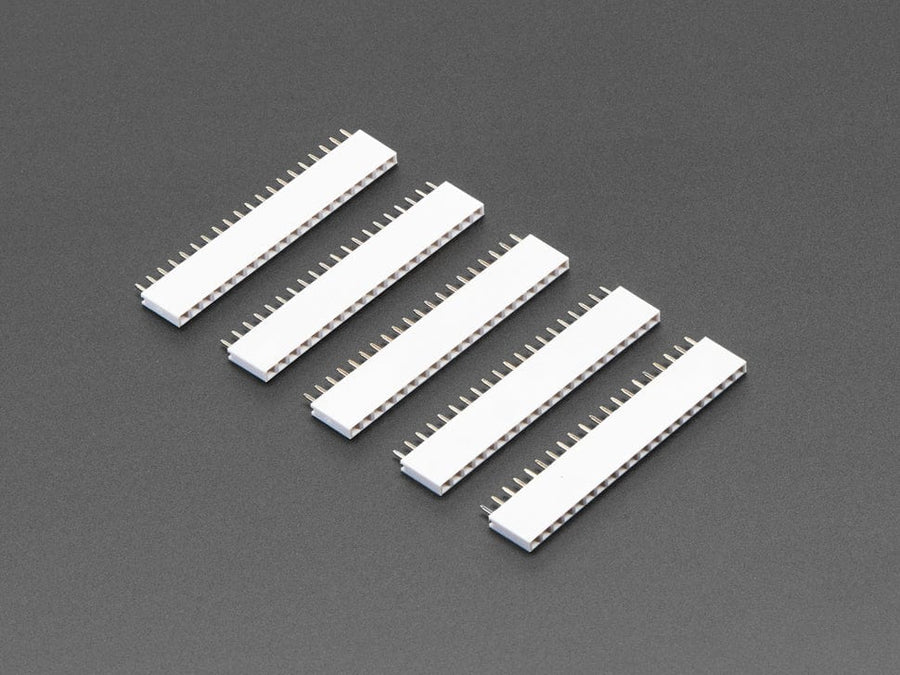 20-pin 0.1" Female Header - White - 5 pack | The Pi Hut
