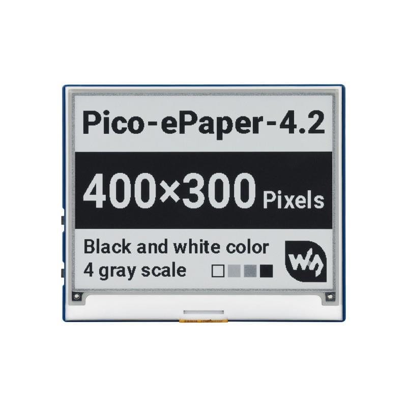 4.2" E-Paper Display Module for Raspberry Pi Pico (Black/White) (400× ...