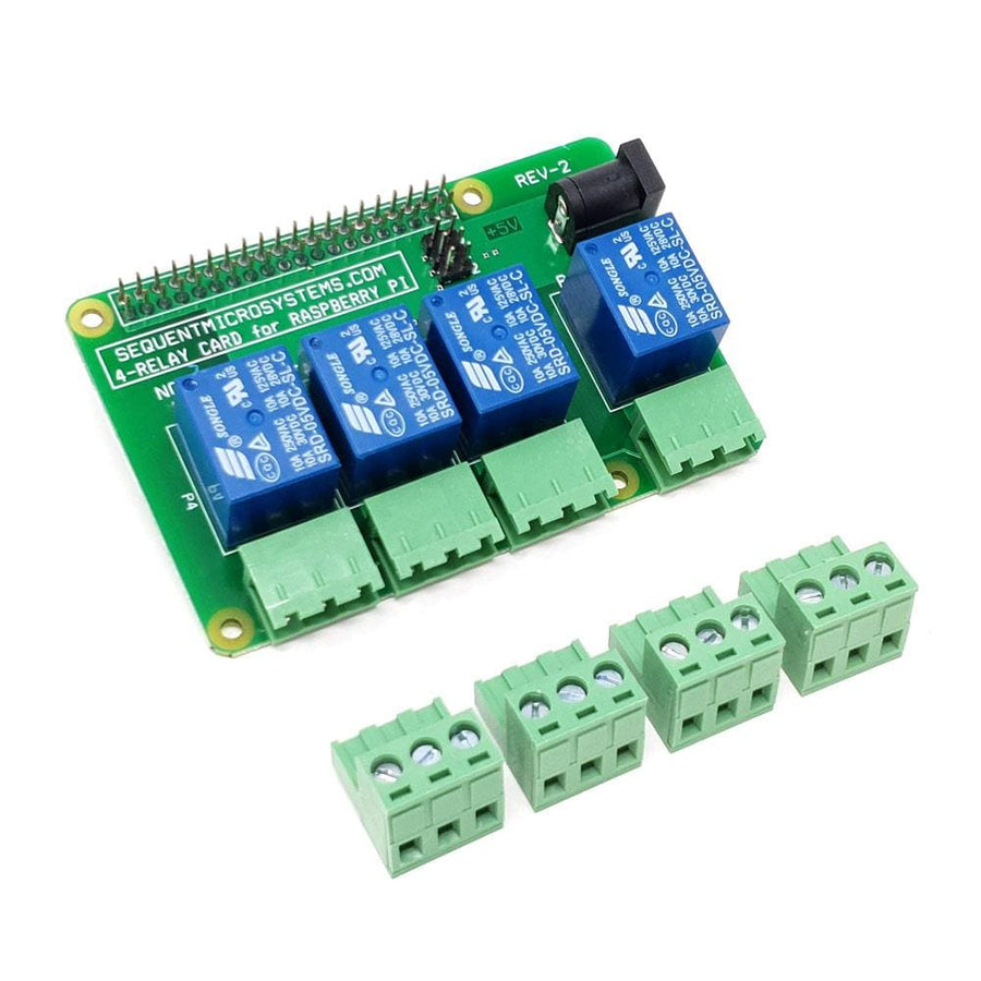 4-Relay Heavy Duty Stackable Card for Raspberry Pi [Discontinued] - The ...