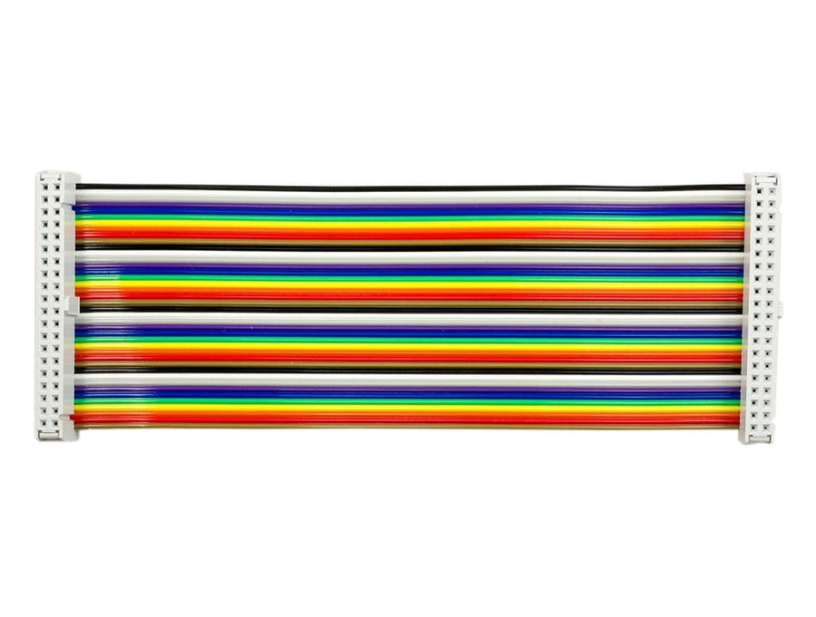 40-pin GPIO Female to Female Ribbon Cable - Rainbow 150mm - The Pi Hut