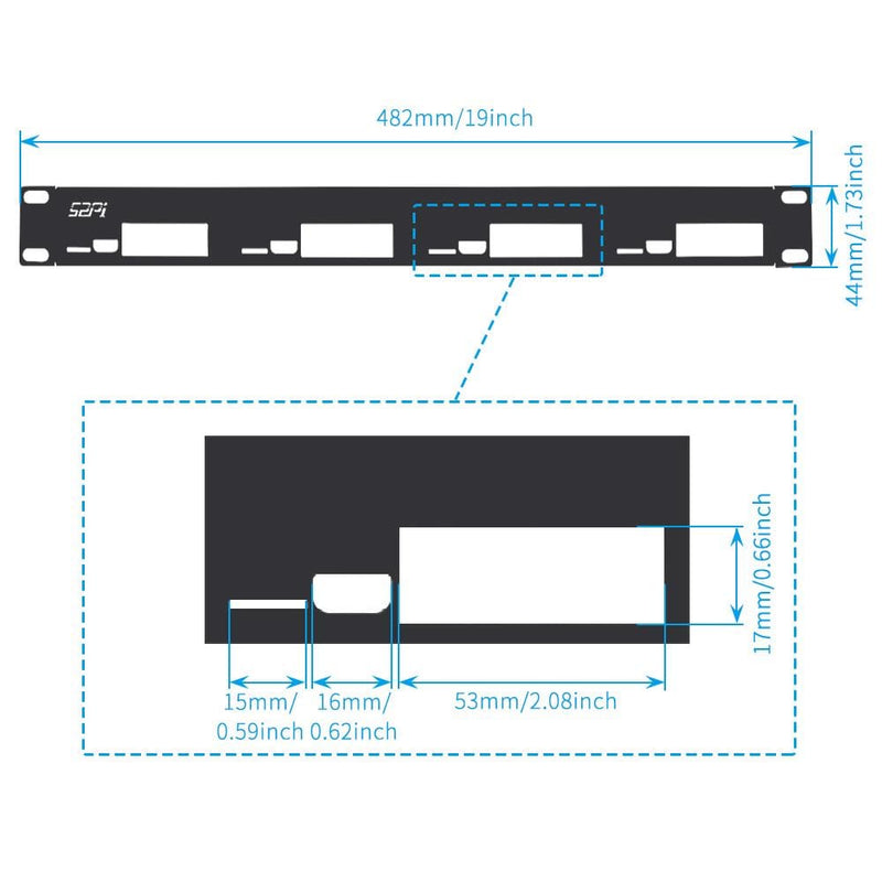 52Pi 1U 19" Rack Mount for Raspberry Pi 4 - The Pi Hut