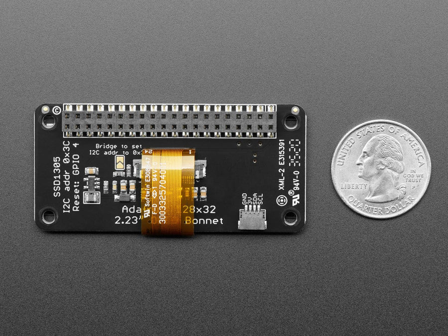 Adafruit 223 Monochrome Oled Bonnet For Raspberry Pi The Pi Hut