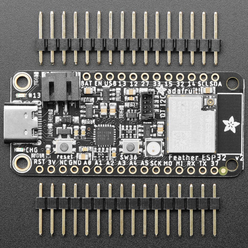 Adafruit ESP32 Feather V2 w.FL Antenna - 8MB Flash + 2 MB PSRAM ...