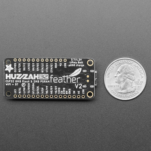 Adafruit Esp32 Feather V2 Wfl Antenna 8mb Flash 2 Mb Psram Stemma Qt The Pi Hut
