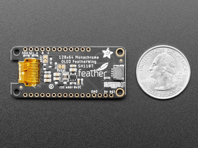Adafruit Featherwing Oled 128x64 Oled Add On For Feather Stemma Qt Qwiic The Pi Hut