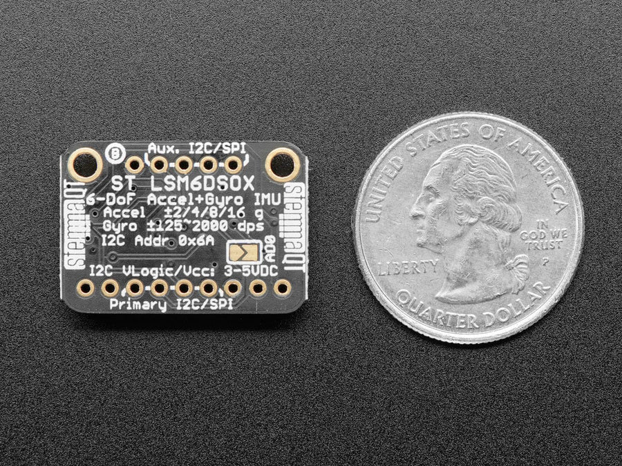 Adafruit LSM6DSOX 6 DoF Accelerometer and Gyroscope (STEMMA QT / Qwiic ...