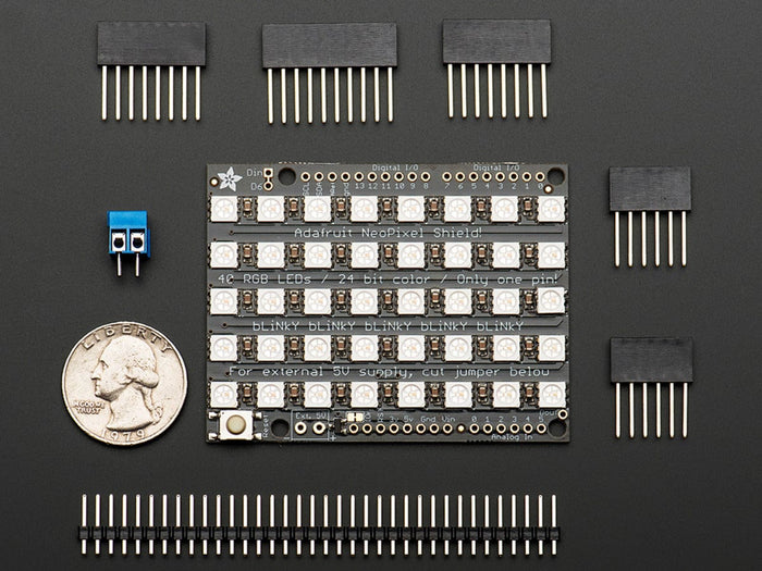 Adafruit NeoPixel Shield for Arduino - 40 RGB LED Pixel Matrix | The Pi Hut