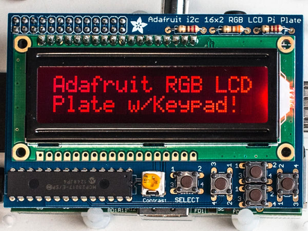 Adafruit Blue&White 16x2 LCD+Keypad Kit for Raspberry Pi | The Pi Hut