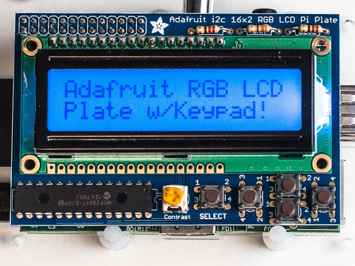 Adafruit Blue&White 16x2 LCD+Keypad Kit for Raspberry Pi | The Pi Hut