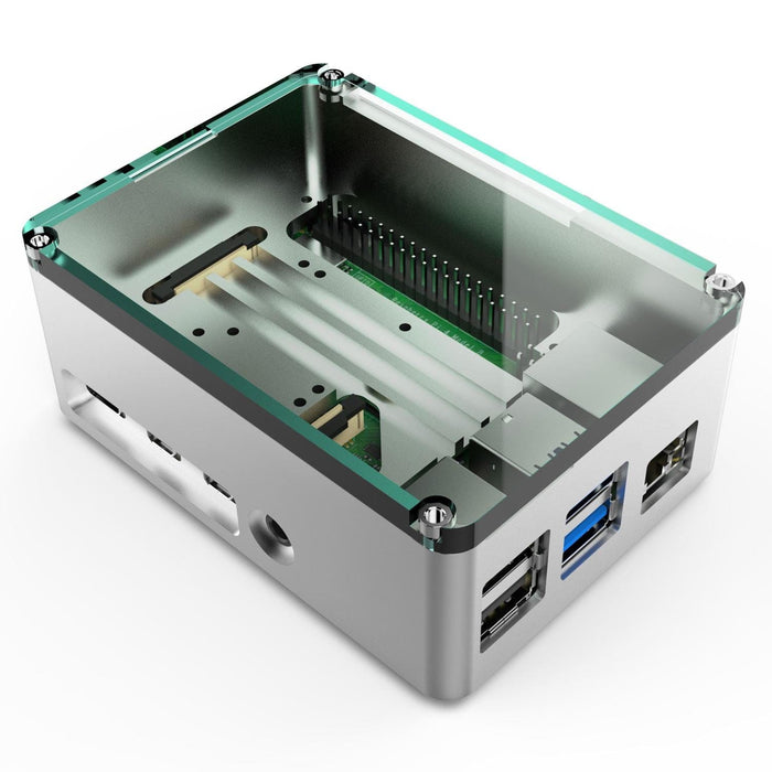 Anidees PRO Raspberry Pi 4 Case - Silver - The Pi Hut
