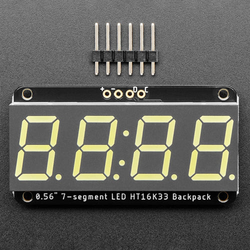 Assembled Adafruit 0.56" 4-Digit 7-Segment Display - w/ I2C Backpack QT ...