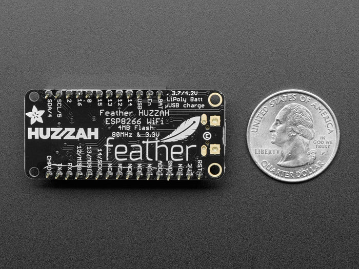 Assembled Feather HUZZAH w/ ESP8266 WiFi With Stacking Headers | The Pi Hut