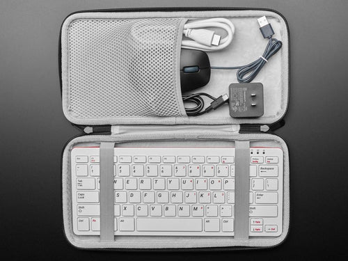 Black Zipper Sleeve Case with Handle for Raspberry Pi 500/400 - The Pi Hut