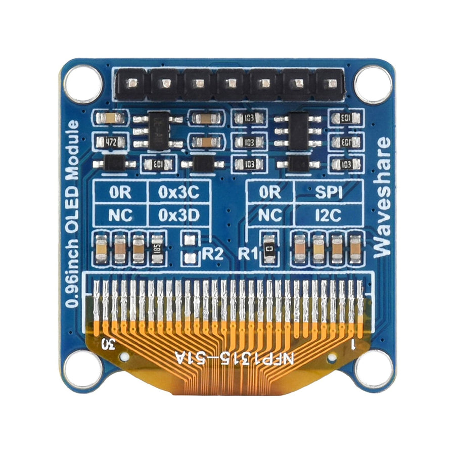 Blue 0.96" OLED Display Module (128x64) - The Pi Hut