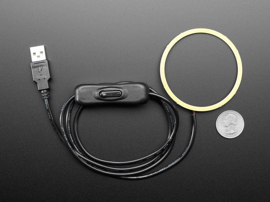 Cool White LED Ring Light with USB Cable and On/Off Switch (70mm ...