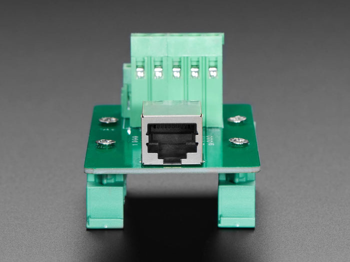 DIN Rail RJ-45 To Terminal Block Adapter (Right Angle Jack) - The Pi Hut