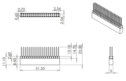 Tall Push-Fit Stacking GPIO Header for Raspberry Pi - No Shroud - The ...
