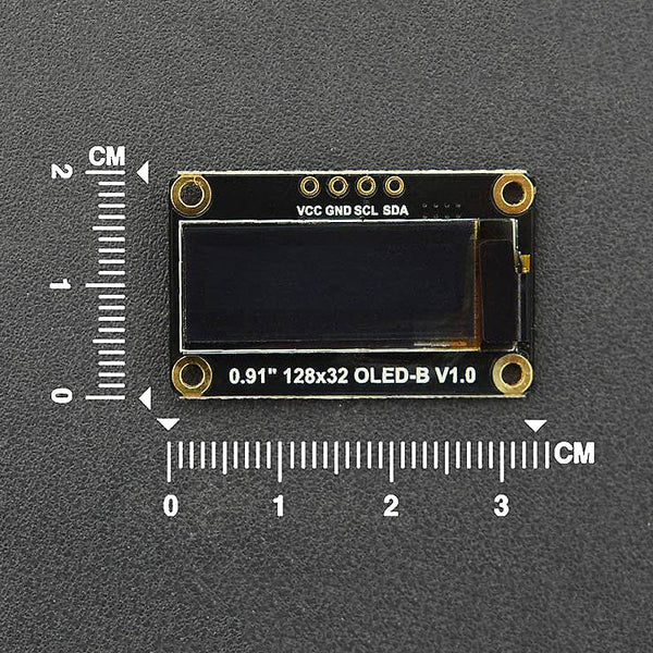 Fermion: Monochrome 0.91” 128x32 I2C OLED Display | The Pi Hut