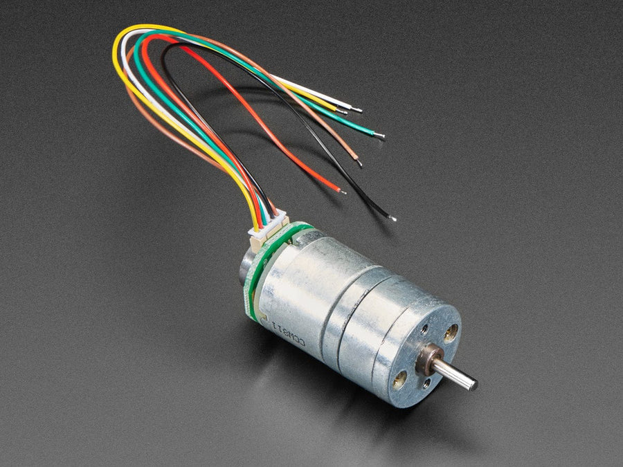 Geared DC Motor with Magnetic Encoder Outputs - 7 VDC 1:20 Ratio - The ...