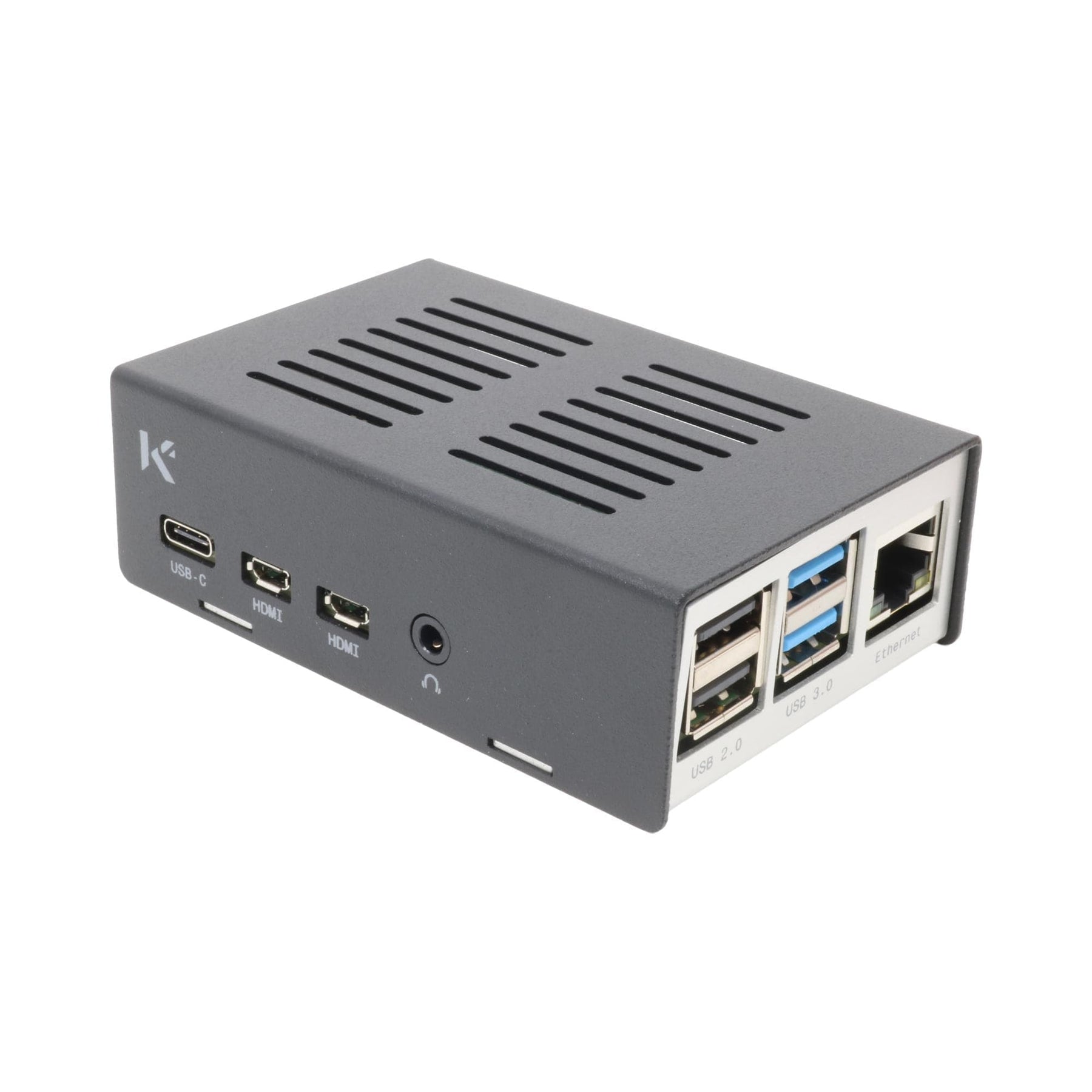 KKSB Raspberry Pi 4 Case - Black/Silver [Discontinued] | The Pi Hut