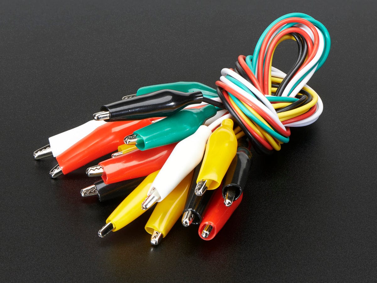 Large Alligator Clip Test Lead (set of 10) | The Pi Hut