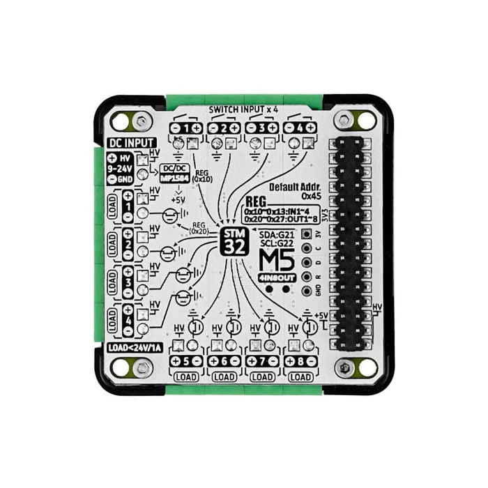 M5Stack 4IN8OUT Multi-channel DC Drive Module (STM32F030) - The Pi Hut