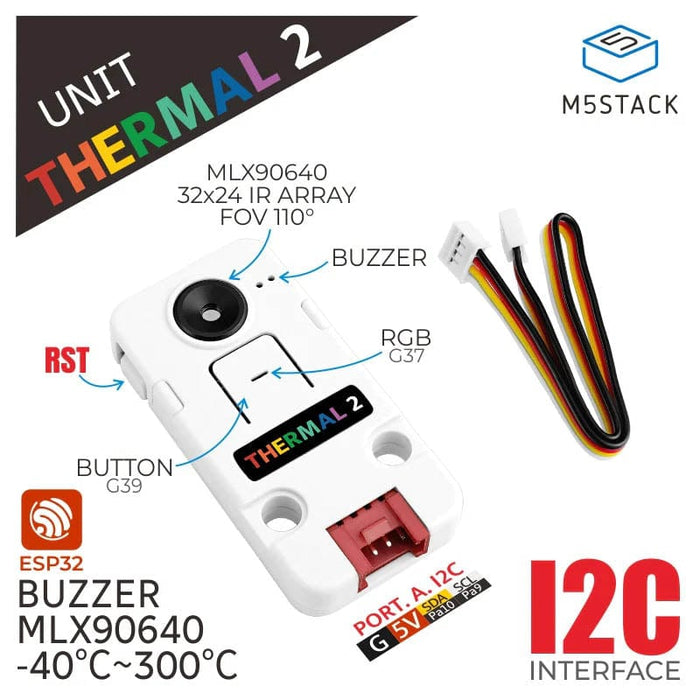 M5stack Thermal Camera 2 Unit Mlx90640 110 Degree Fov The Pi Hut
