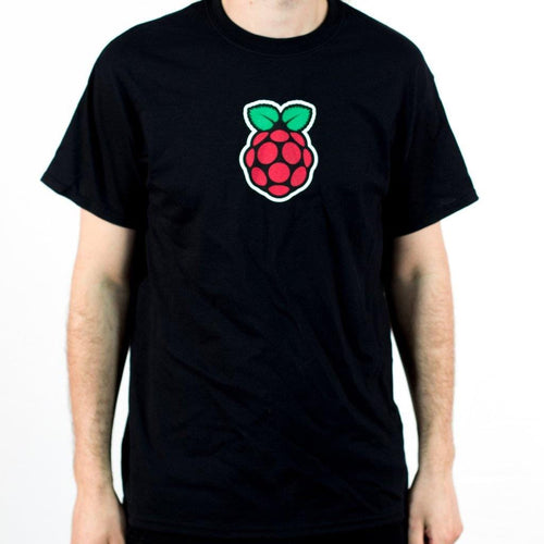 Men's Black Raspberry Pi Logo T-shirt [discontinued] - The Pi Hut