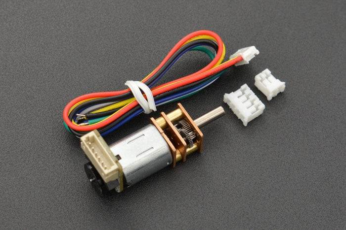 Micro Metal Geared Motor with Encoder - 6V 155RPM 100:1 - The Pi Hut
