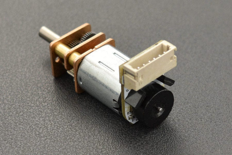 Micro Metal Geared Motor with Encoder - 6V 310RPM 50:1 - The Pi Hut
