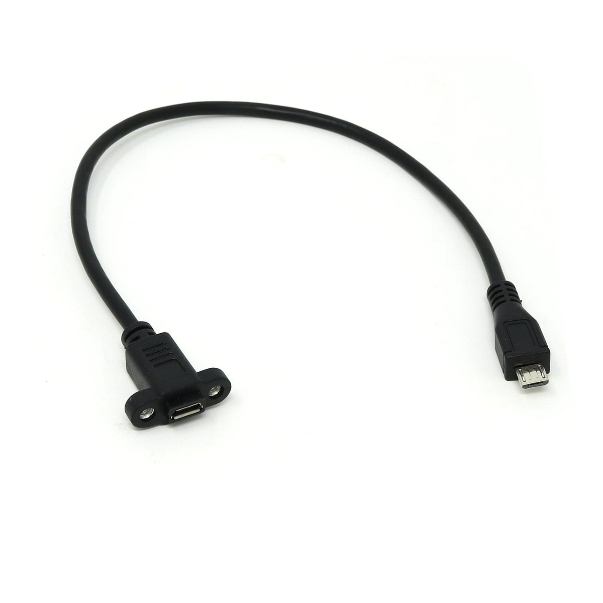 Panel Mount Extension USB Cable - Micro-USB Male to Female | The Pi Hut