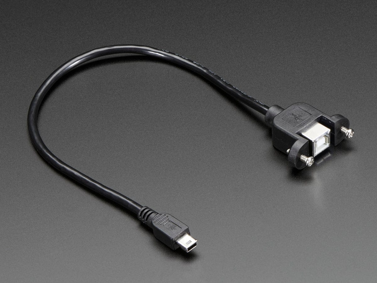 Panel Mount USB Cable - B Female to Mini-B Male - The Pi Hut