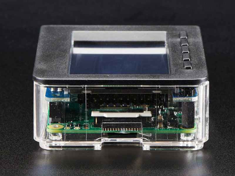 Pi Model B+ / Pi 2 / Pi 3 - Case Base and Faceplate Pack - Clear (for 2.8" PiTFT) | The Pi Hut