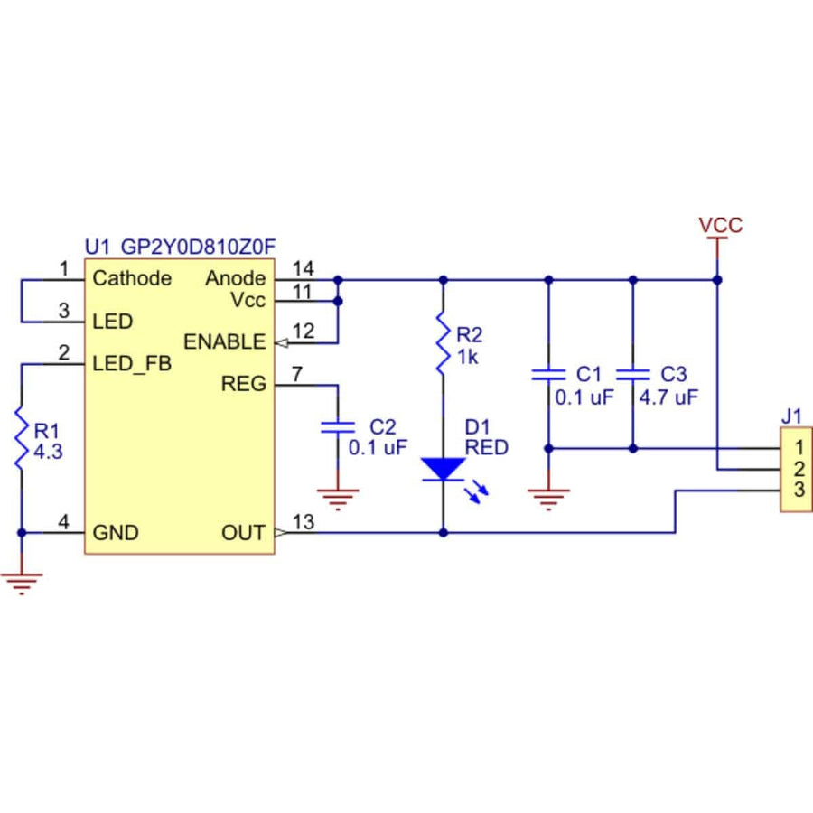 Pololu Carrier with Sharp GP2Y0D810Z0F Digital Distance Sensor - 10cm ...