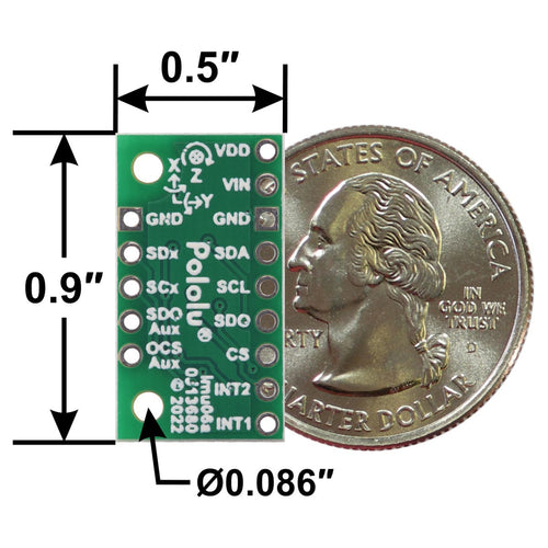 Pololu LSM6DSO 3D Accelerometer and Gyro Carrier with Voltage Regulator ...