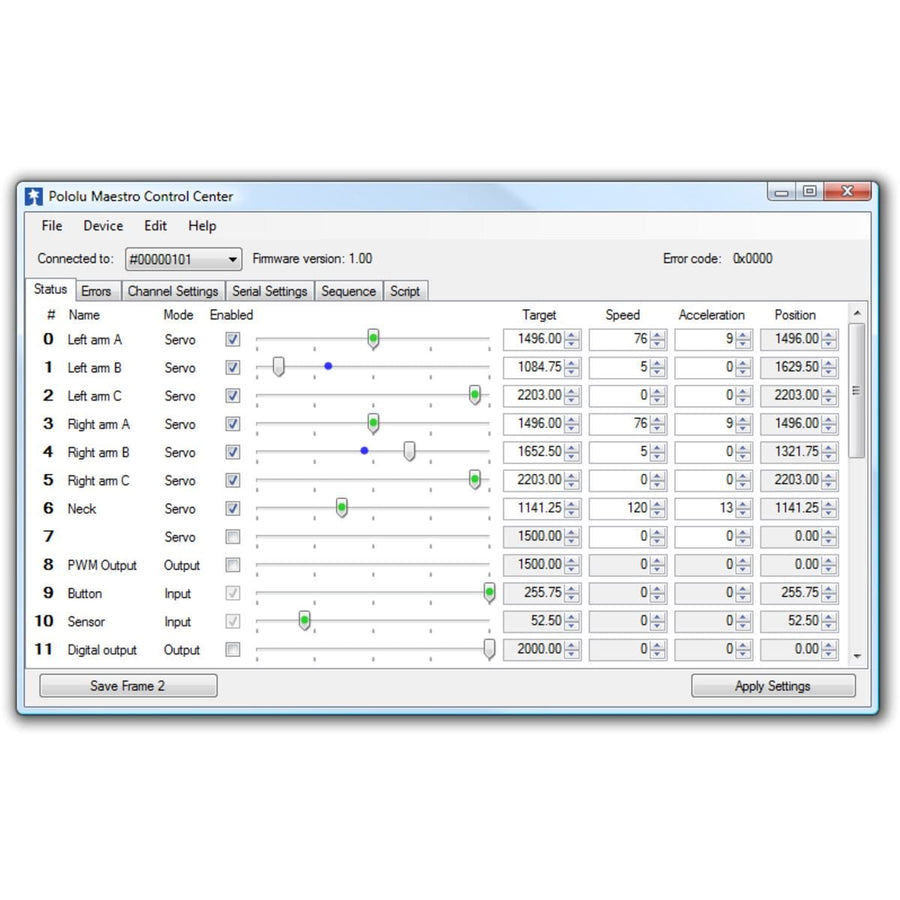 Pololu Mini Maestro 18-Channel USB Servo Controller (Assembled) - The ...