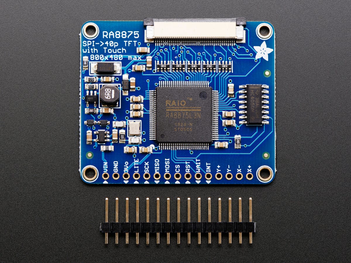 RA8875 Driver Board for 40-pin TFT Touch Displays - 800x480 Max | The ...