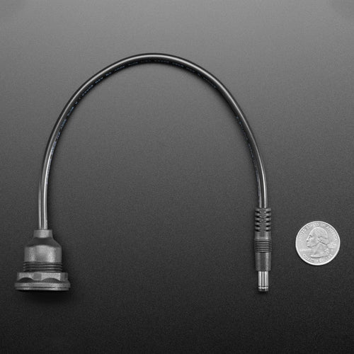 Round Panel Mount 5.5mm/2.1mm DC Barrel Jack Extension Cable - 30cm ...