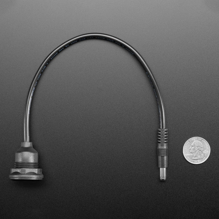 Round Panel Mount 5.5mm/2.1mm DC Barrel Jack Extension Cable - 30cm ...