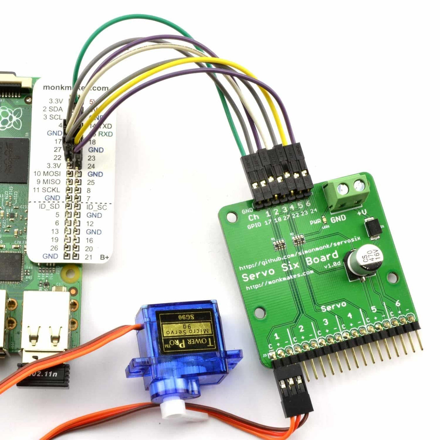 Servo Six for Raspberry Pi and Arduino | The Pi Hut