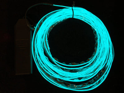 Sewable Electroluminscent (EL) Wire Welted Piping- Aqua 5 meters - The ...