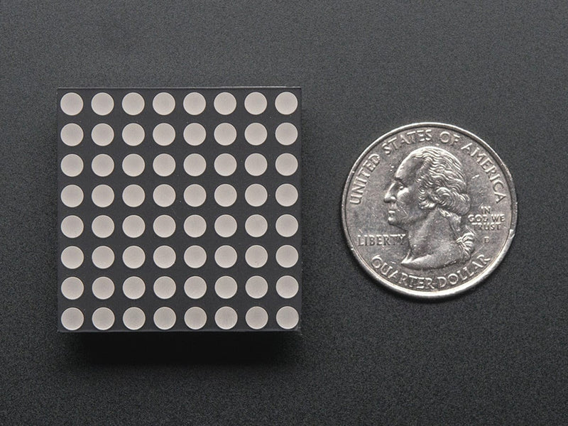 Small 1.2" 8x8 Ultra Bright Red LED Matrix (KWM-30881CVB) - The Pi Hut