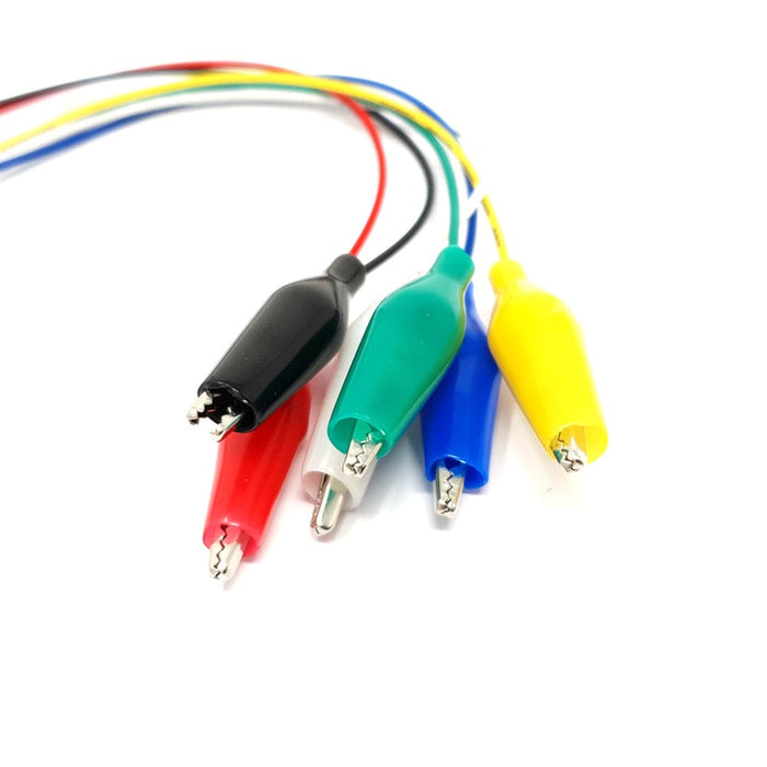 Small Alligator Clip to Male Jumper Wire Bundle - 6 Pieces - The Pi Hut