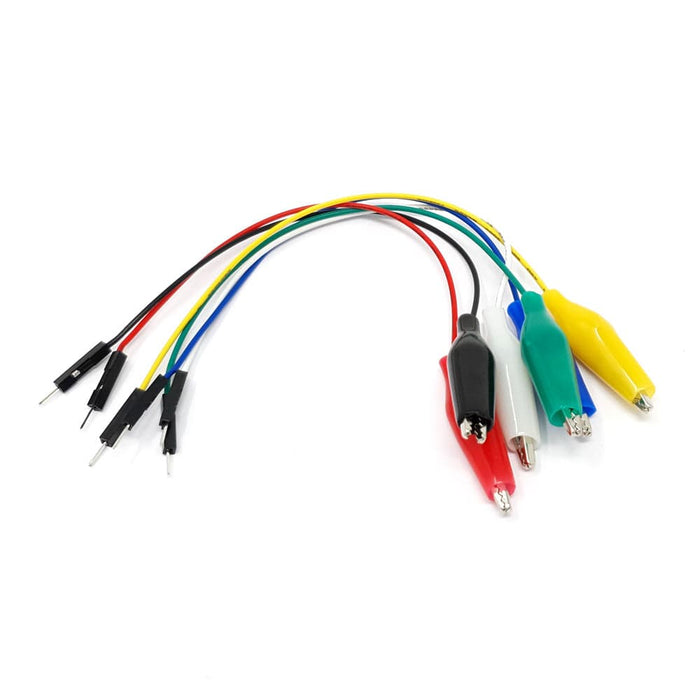Small Alligator Clip to Male Jumper Wire Bundle - 6 Pieces - The Pi Hut