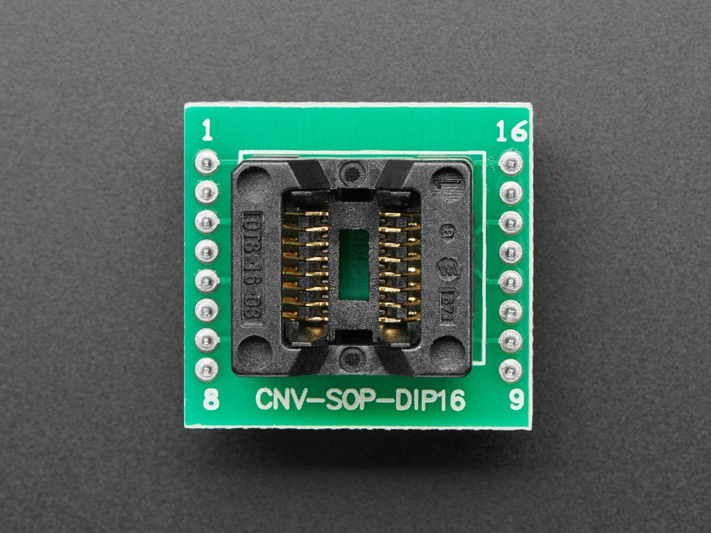 SMT Test Socket - SOIC-16 Narrow Breakout - The Pi Hut