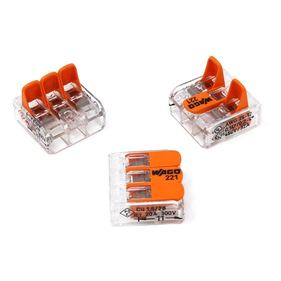 Wago 3-Way Block Connector (12-24 AWG) - Pack of 3 | The Pi Hut