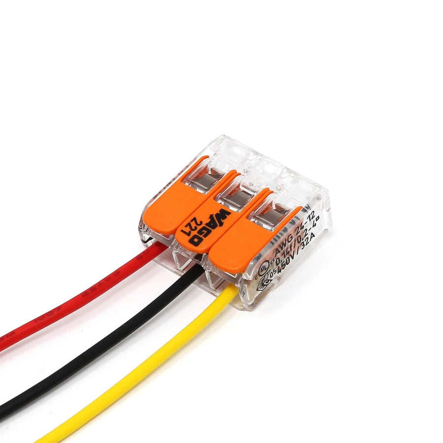 Wago 3-Way Block Connector (12-24 AWG) - Pack of 3 | The Pi Hut
